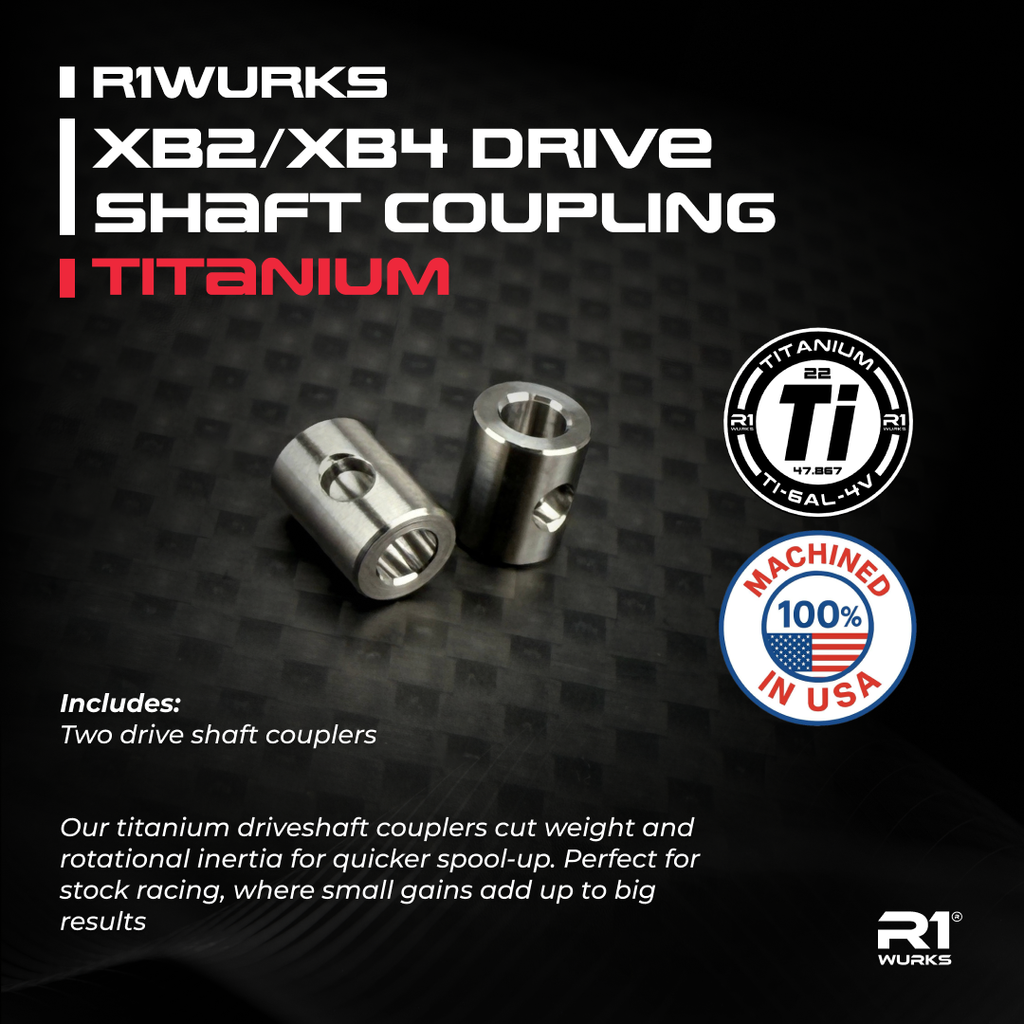 R1WURKS Fits XB2/XB4 Drive Shaft Coupling, Titanium – R1 Brushless Motor Lab, LLC.