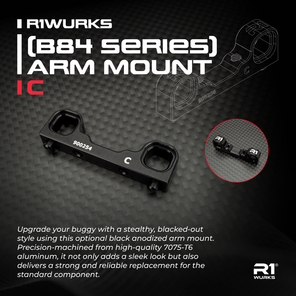 R1 WURKS B84 Arm Mount C | 7075-T6 Aluminum Mount – R1 Brushless Motor Lab, LLC.