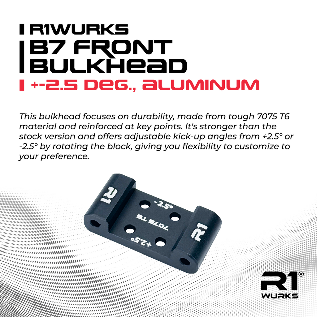 R1WURKS (B7 Series) Front Bulkhead, +/-2.5 deg., Aluminum – R1 ...
