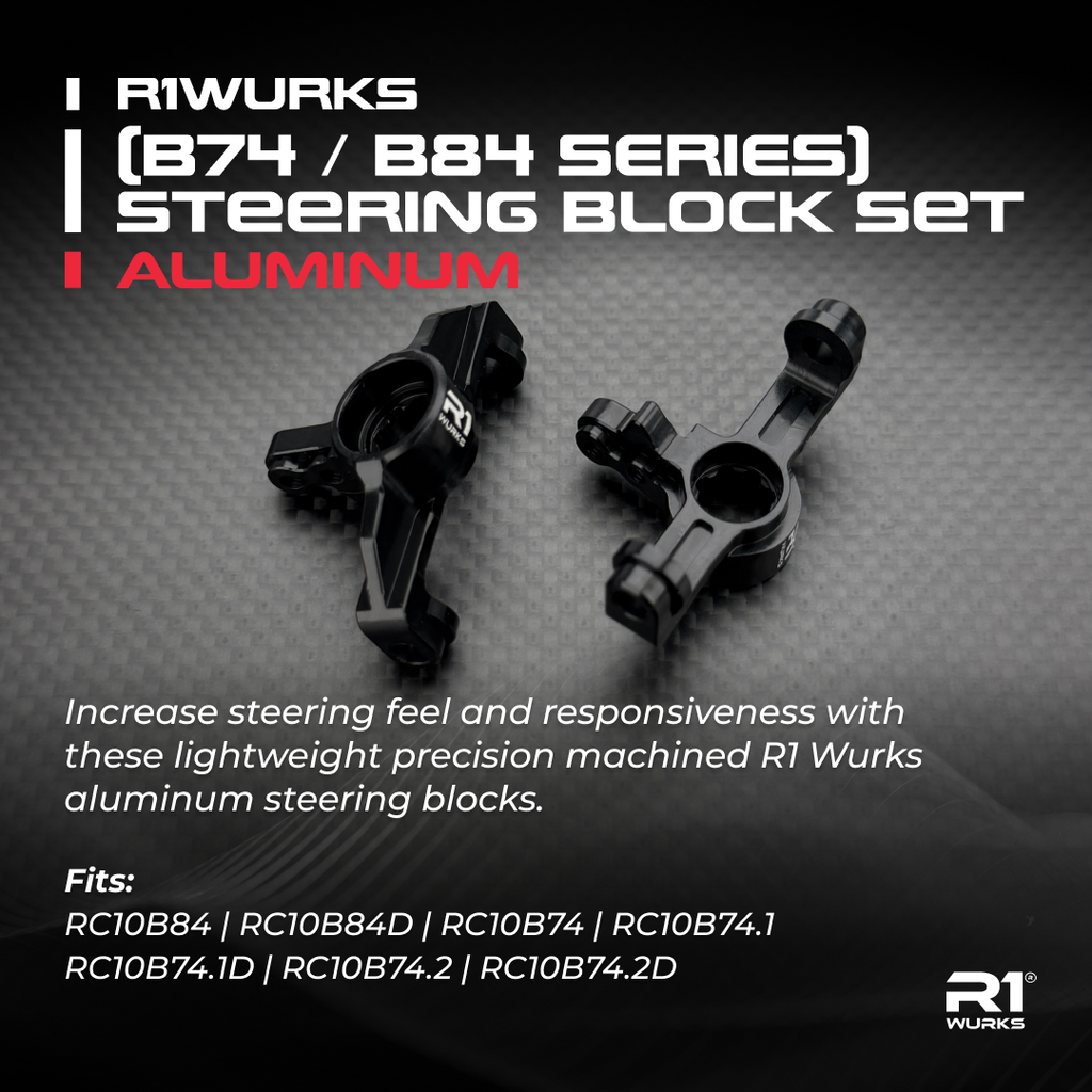 R1WURKS (B74 / B84 Series) Steering Block Set, Aluminum – R1 Brushless ...