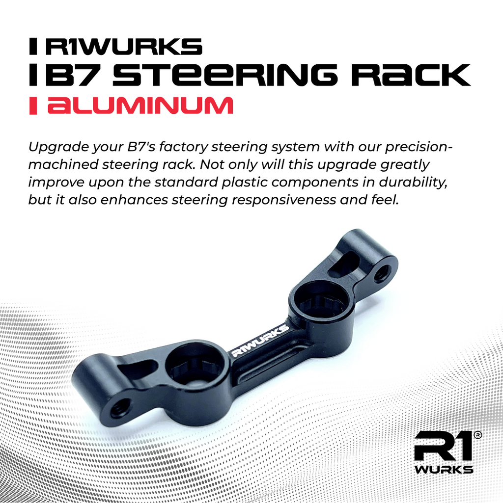 R1WURKS (B7 Series) Steering Rack, Aluminum – R1 Brushless Motor Lab, LLC.