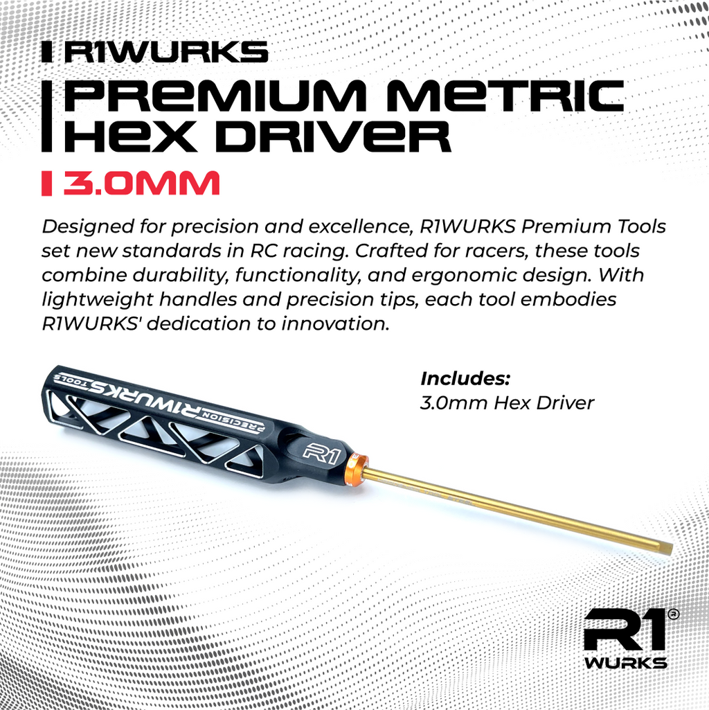 R1WURKS Premium Metric Hex Driver, 3.0mm – R1 Brushless Motor Lab, LLC.