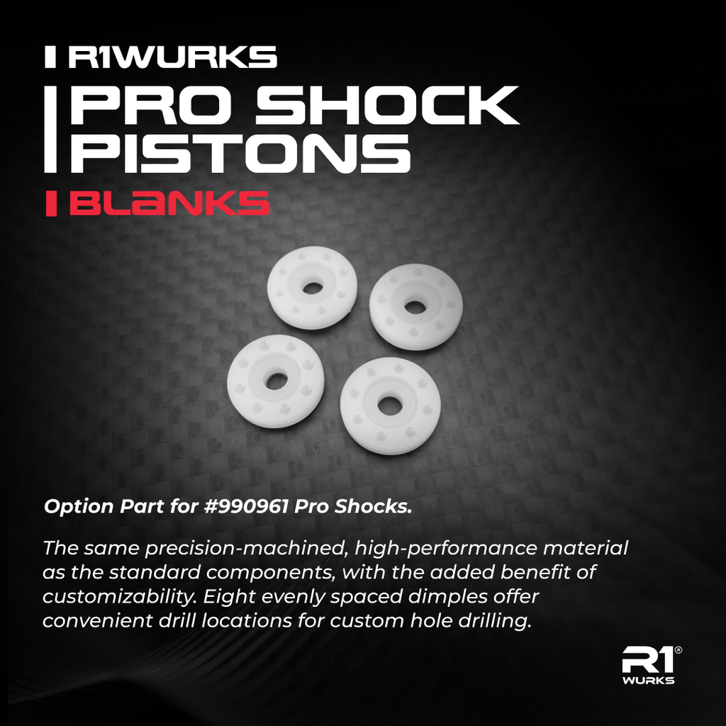 R1WURKS Pro Shock Pistons, Blanks – R1 Brushless Motor Lab, LLC.