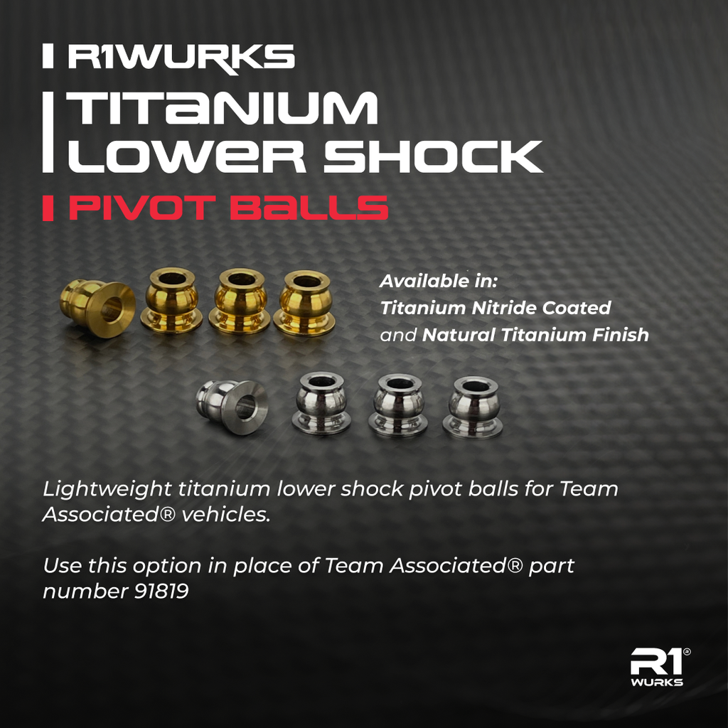 R1WURKS Titanium Lower Shock Pivot Balls – R1 Brushless Motor Lab, LLC.