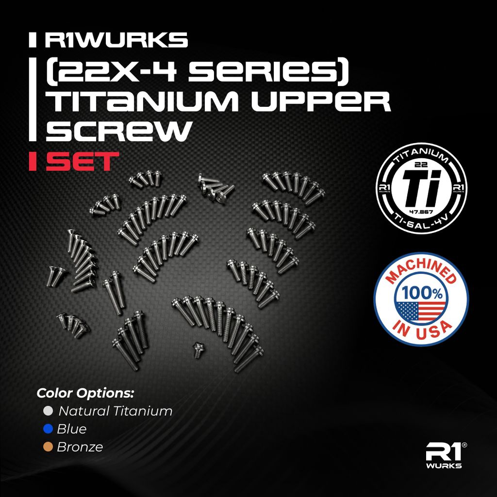 R1WURKS (22X-4 Series) Titanium Upper Screw Set – R1 Brushless Motor ...