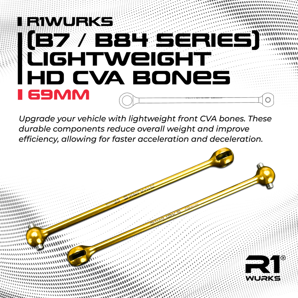 R1WURKS (B7 / B84 Series) Lightweight HD CVA Bones, 69mm – R1 Brushless ...