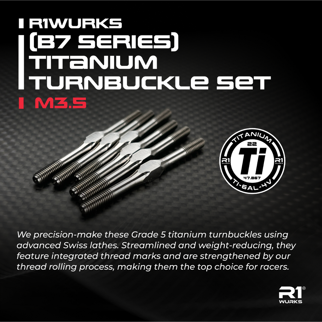 R1WURKS (B7 / B84 Series) Titanium Turnbuckle Set, M3.5 – R1 Brushless ...