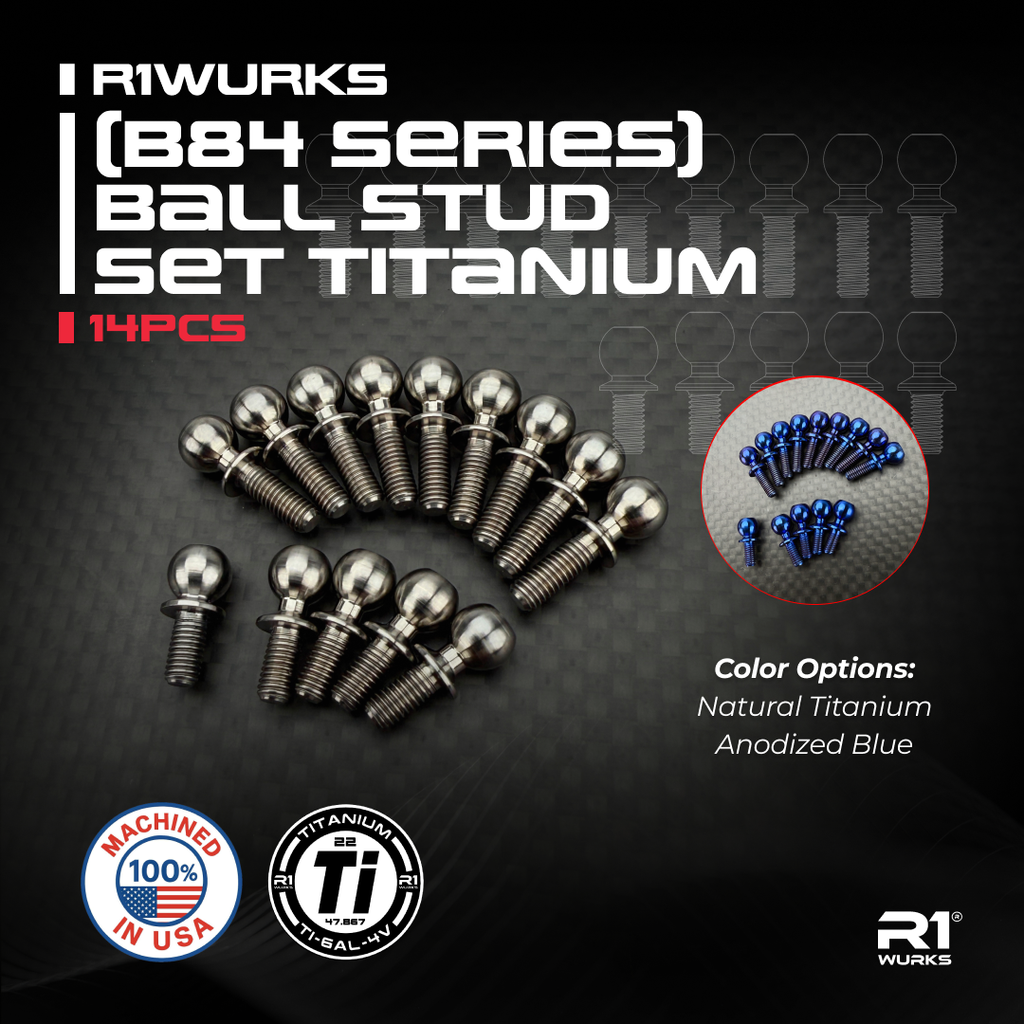 R1WURKS (B84 Series) Ball Stud Set, Titanium, 14pcs – R1 Brushless ...