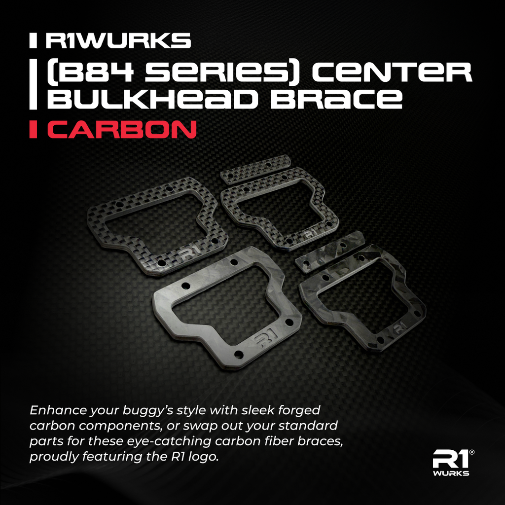 R1WURKS (B84 Series) Center Bulkhead Brace, Carbon – R1 Brushless Motor ...