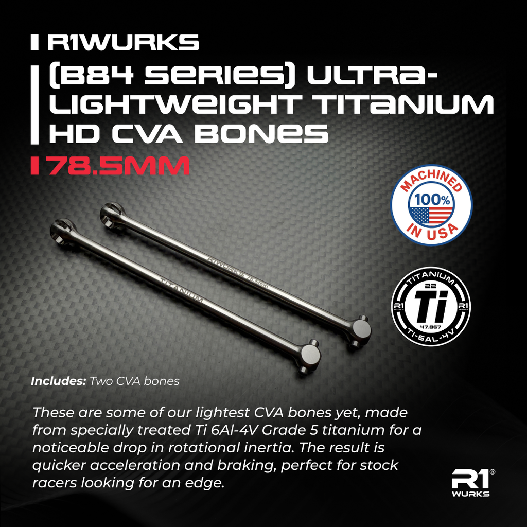 R1WURKS (B84 Series) Ultra-lightweight Titanium HD CVA Bones, 78.5mm ...