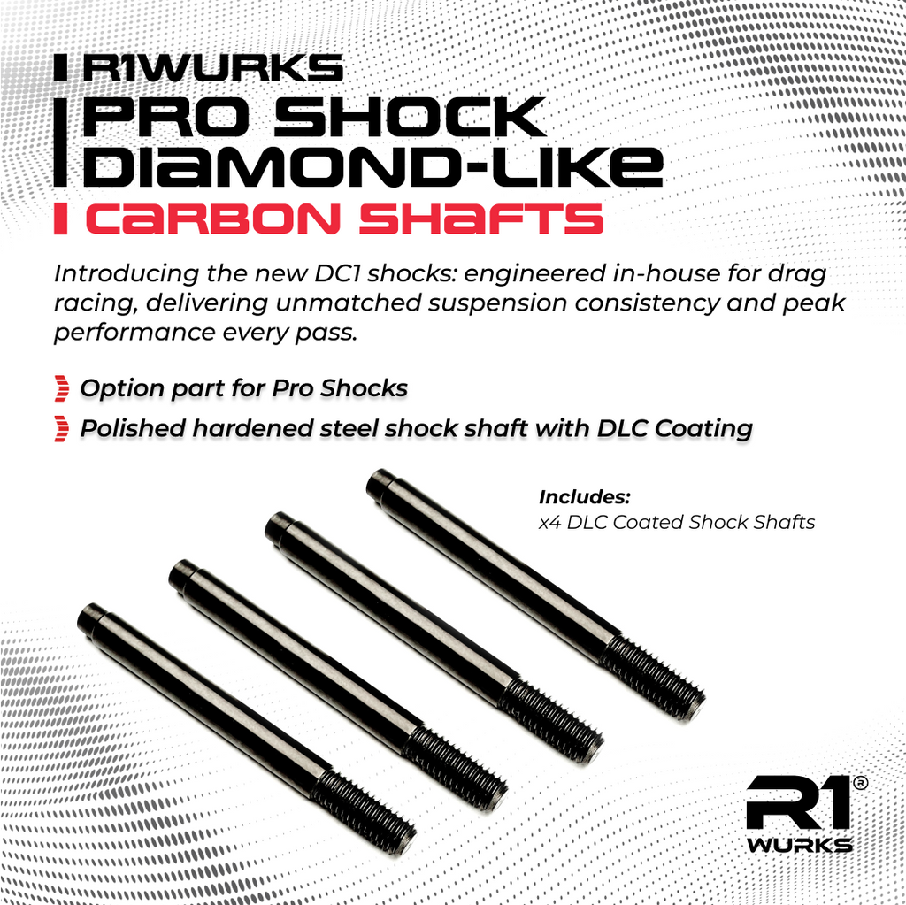 R1WURKS Pro Shock Diamond-like Carbon Shafts – R1 Brushless Motor Lab, LLC.