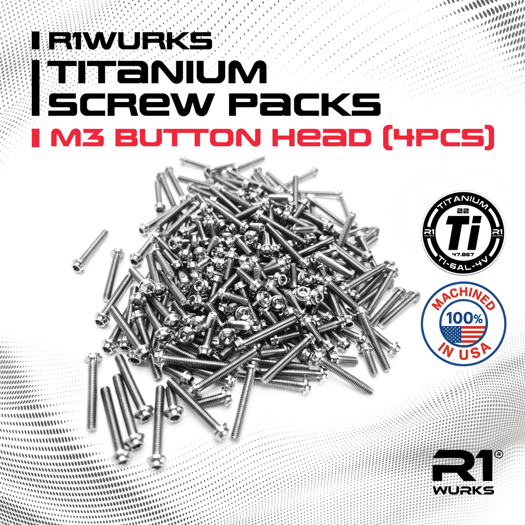 R1WURKS Titanium Screw Packs, M3 Button Head (4pcs) – R1 Brushless ...